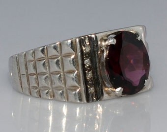 Mens garnet ring | Etsy