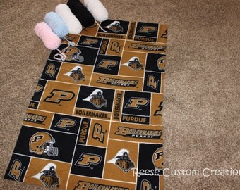 SALE! Custom Crochet Edge Fleece Purdue Baby Blanket- Embroidered Name ...