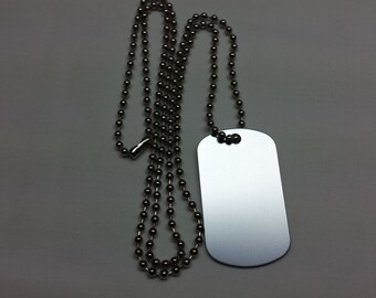 Silver Military Style Dog Tags on a Stainless Steel Ball Chain ...