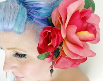 Rose hair flower | Etsy