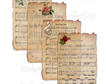 Sheet music roses | Etsy