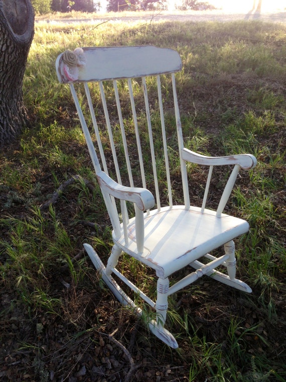 SOLD Shabby Chic Rocking Chair by GrabASeat on Etsy