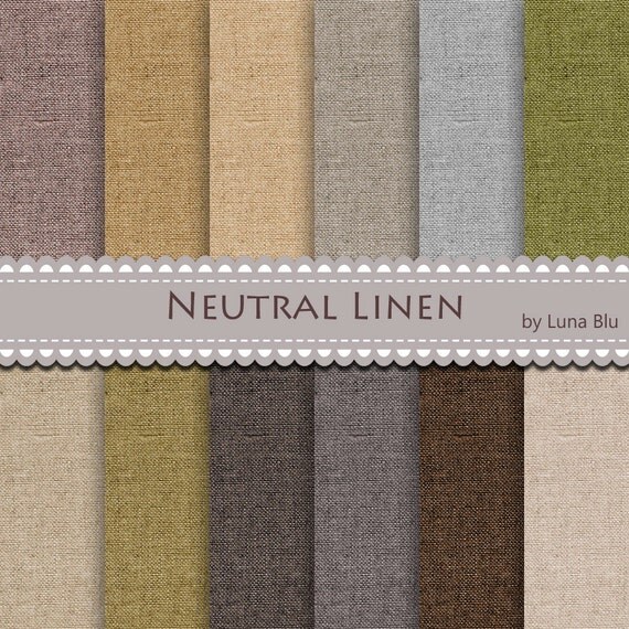 Linen Digital Paper Pack: Neutral Linen neutral by Lunabludesign