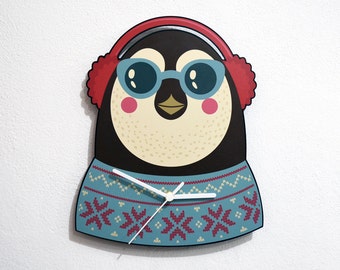 Penguin clock | Etsy