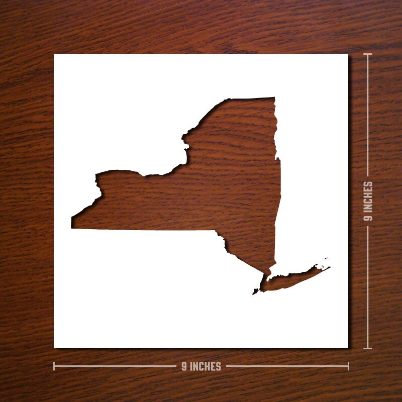 New York State Outline Cut Mat Silhouette for Wedding