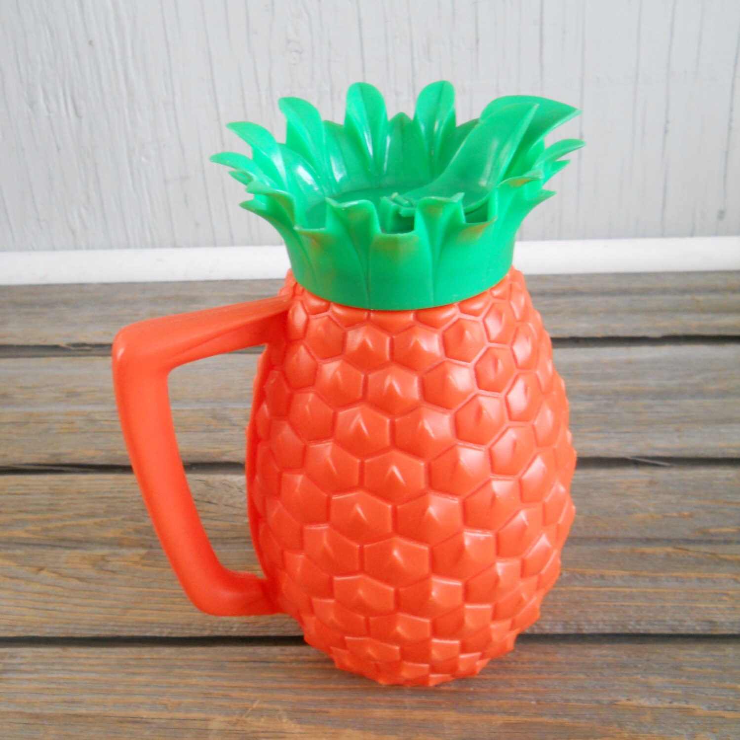 Vintage Pineapple Pitcher Orange Tiki Decor Minerware Inc. Plastic Mid ...