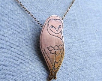 Popular items for Barn owl pendant on Etsy