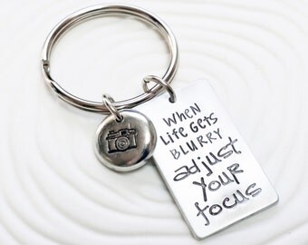 Personalized Hand Stamped Pewter Keychain by larkandjuniper