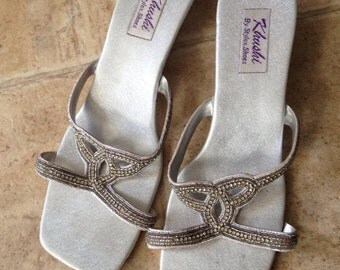 silver rhinestone sandals size 10