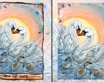 Ferret Art Print White Stoat Hierophant Tarot Card Pet