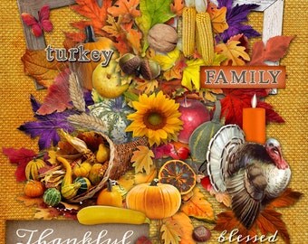 Happy Place Digital Scrapbook Kit with FREE Word Art