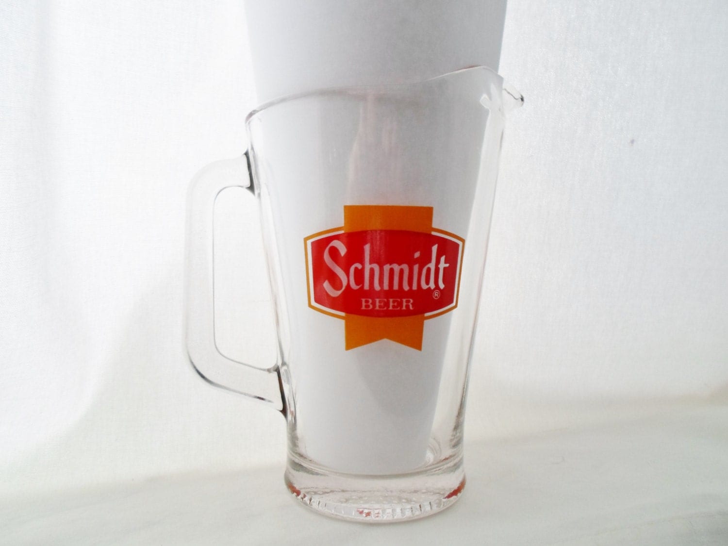 Schmidt Beer, Pitcher, Vintage, Serving, Bar, Barware, Beer, Red, Gold ...