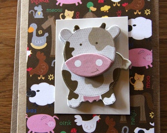 Handmade Cards, Handmade Birthday Cards, Farmyard Card, Farm Animal Card