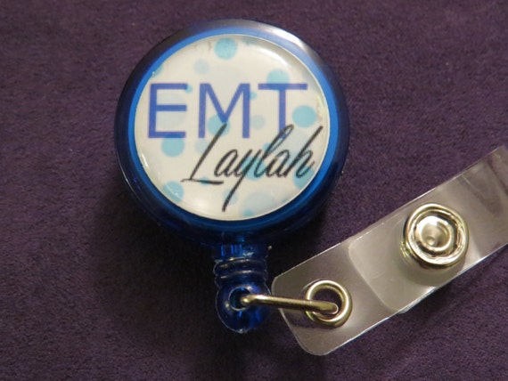 Personalized Paramedic EMS EMT Retractable Name Badge Holder