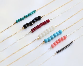 Beaded double chain layered necklace //simple by EandEProject