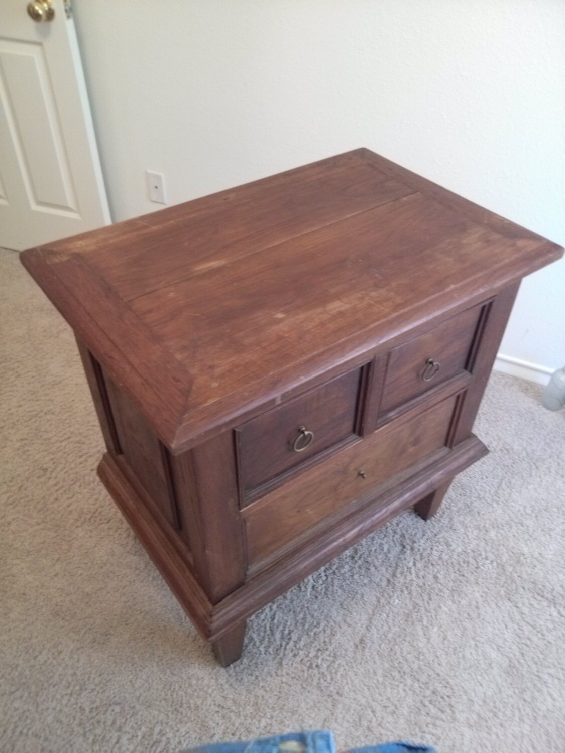 1930’s large primitive bedside or end table made from barn wood – Haute Juice