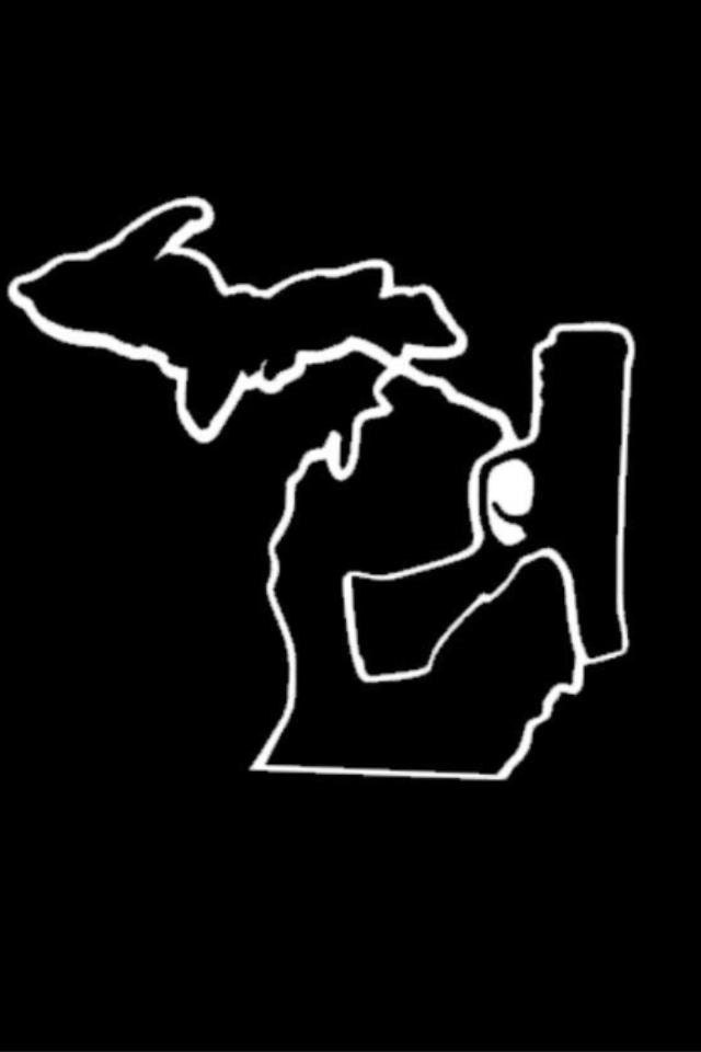 Michigan Mitten holding a Gun Pistol Decal Car by NBGraphix
