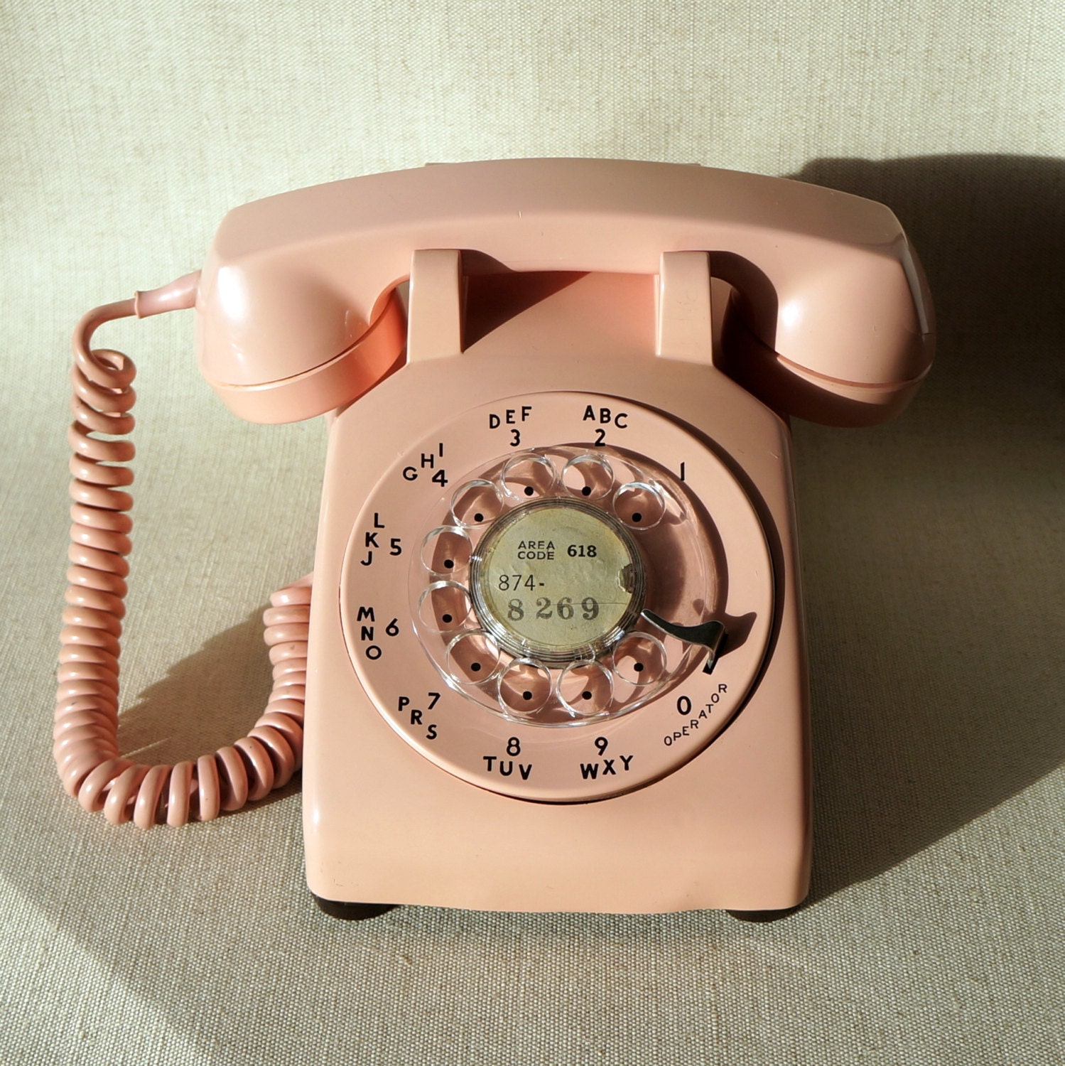 RESTORED 1965 PINK vintage rotary phone Western by VintagePoacher