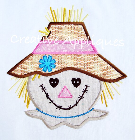Scarecrow Girl Digital Machine Embroidery by Creativeapplique