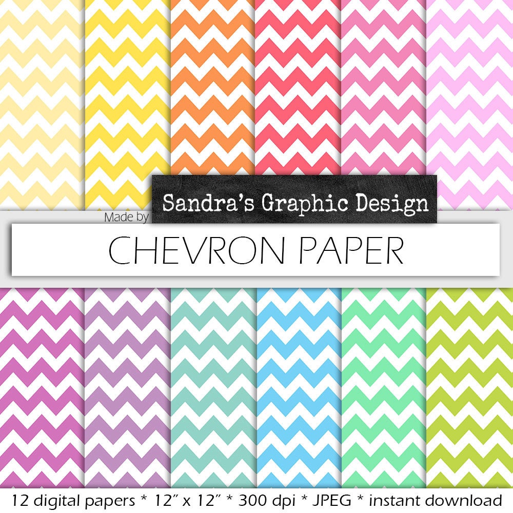 Chevron digital paper: “CHEVRON” with chevron pattern backgrounds in ...