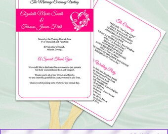 Popular items for pink wedding program on Etsy