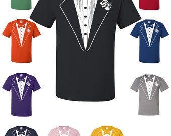 Funny Tuxedo T-Shirt Funny Wedding Gift Groom Tux Man Of Honor Prom ...