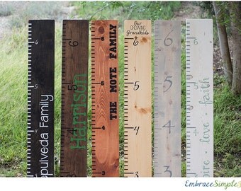 Items similar to Beautiful Handmade Ruler Growth Chart / Wooden Giant ...