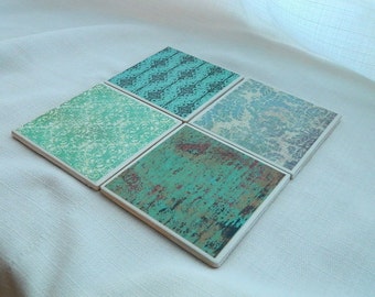 Popular items for teal coaster on Etsy
