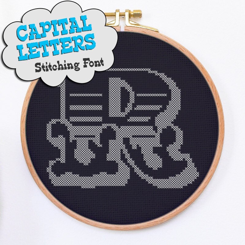 MONTANA modern typo hand embroidery font stitched monogram