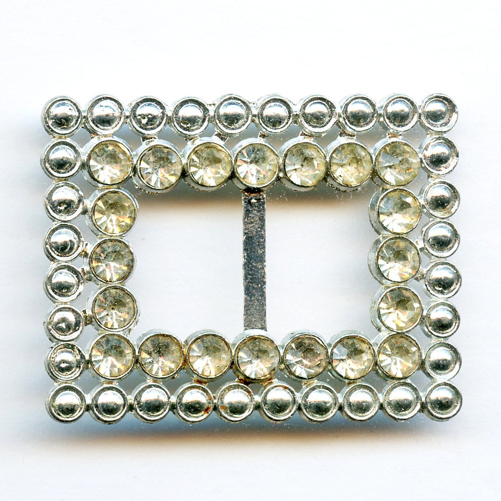 Vintage Rhinestone Belt Buckle or Rectangle Slide 8355 – Haute Juice