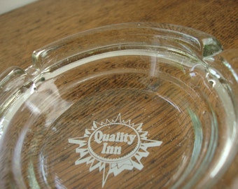 Quality Inn ashtray Hotel ashtray Retro ashtray glass ashtray small ...