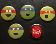 Popular items for ninja turtle buttons on Etsy