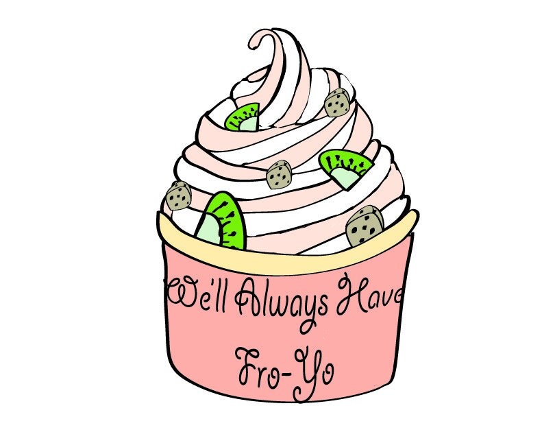 Fro-Yo Card – we’ll always have fro-yo – frozen yogurt friendship card ...