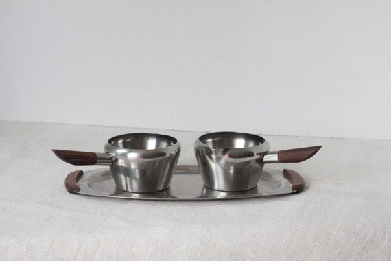 Lundtofte Denmark Tray MCM // Stainless steel // by ChanceVintage