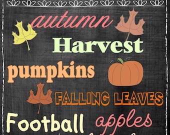 Autumn chalkboard | Etsy