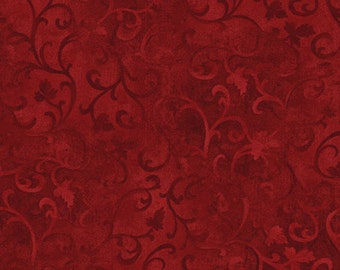 Red scroll fabric | Etsy