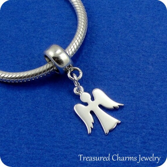 Angel European Dangle Bead Charm Sterling by treasuredcharms