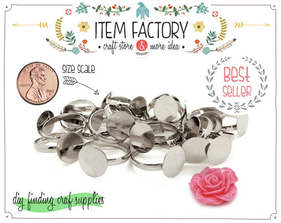 Items similar to 30pcs Nickel Tone adjustable RING PAD Blank Findings ...