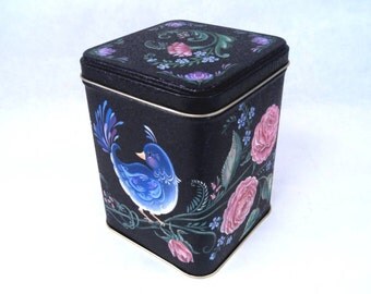 Rosemaling Tea Tin Vintage 70s