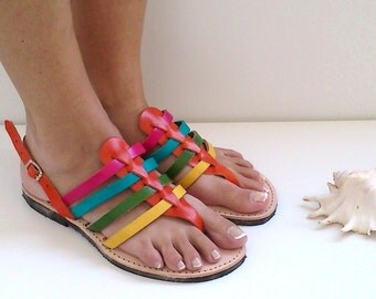 Popular items for multicolor sandals on Etsy