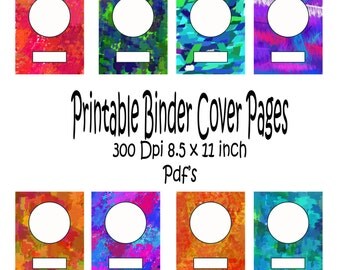 Printable Binder Cover Pack-8 different Binder Covers -Instant Download ...