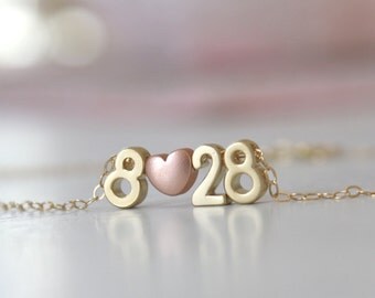 Number necklace | Etsy