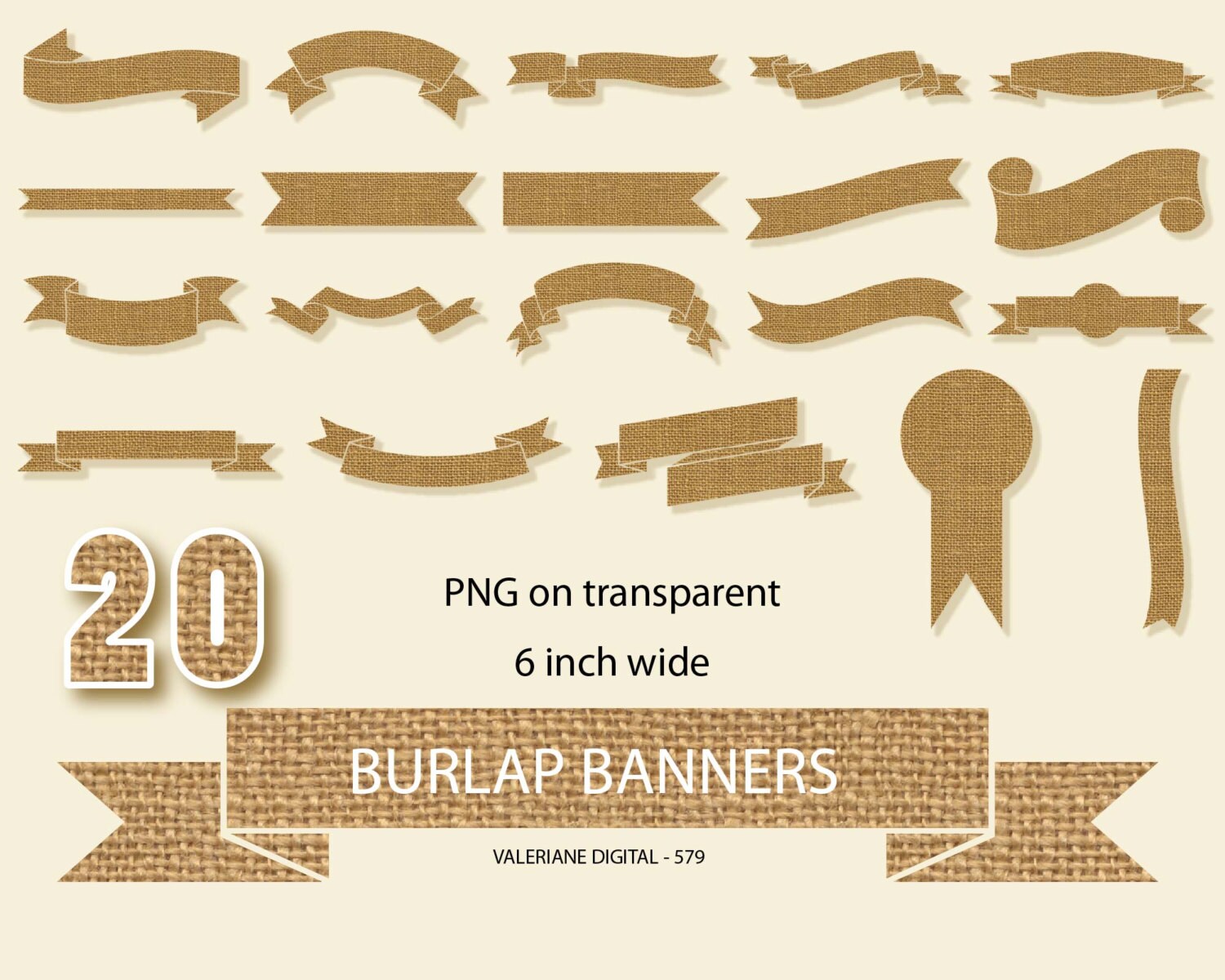 Burlap banner clipart Burlap ribbon clipart Burlap paper