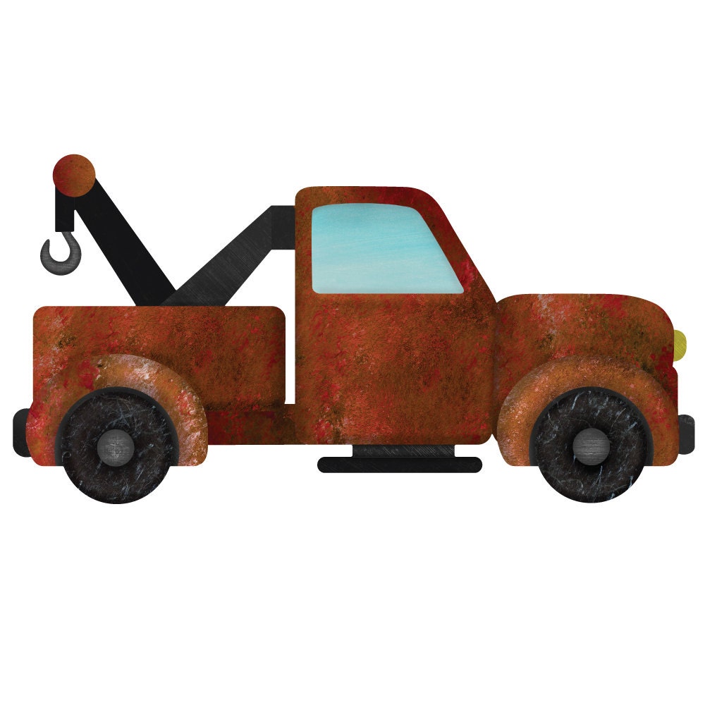 Tow Truck Decal Sticker for Transportation Themed Room Wall