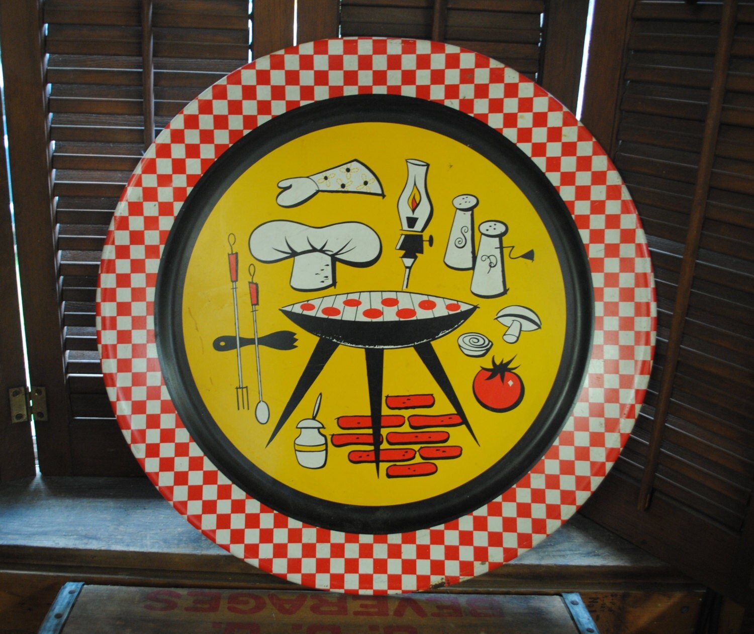 1964 Platter Barbeque Cook- out Themed Metal Tray Very Large – Haute Juice