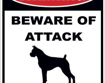 Attack dog sign | Etsy