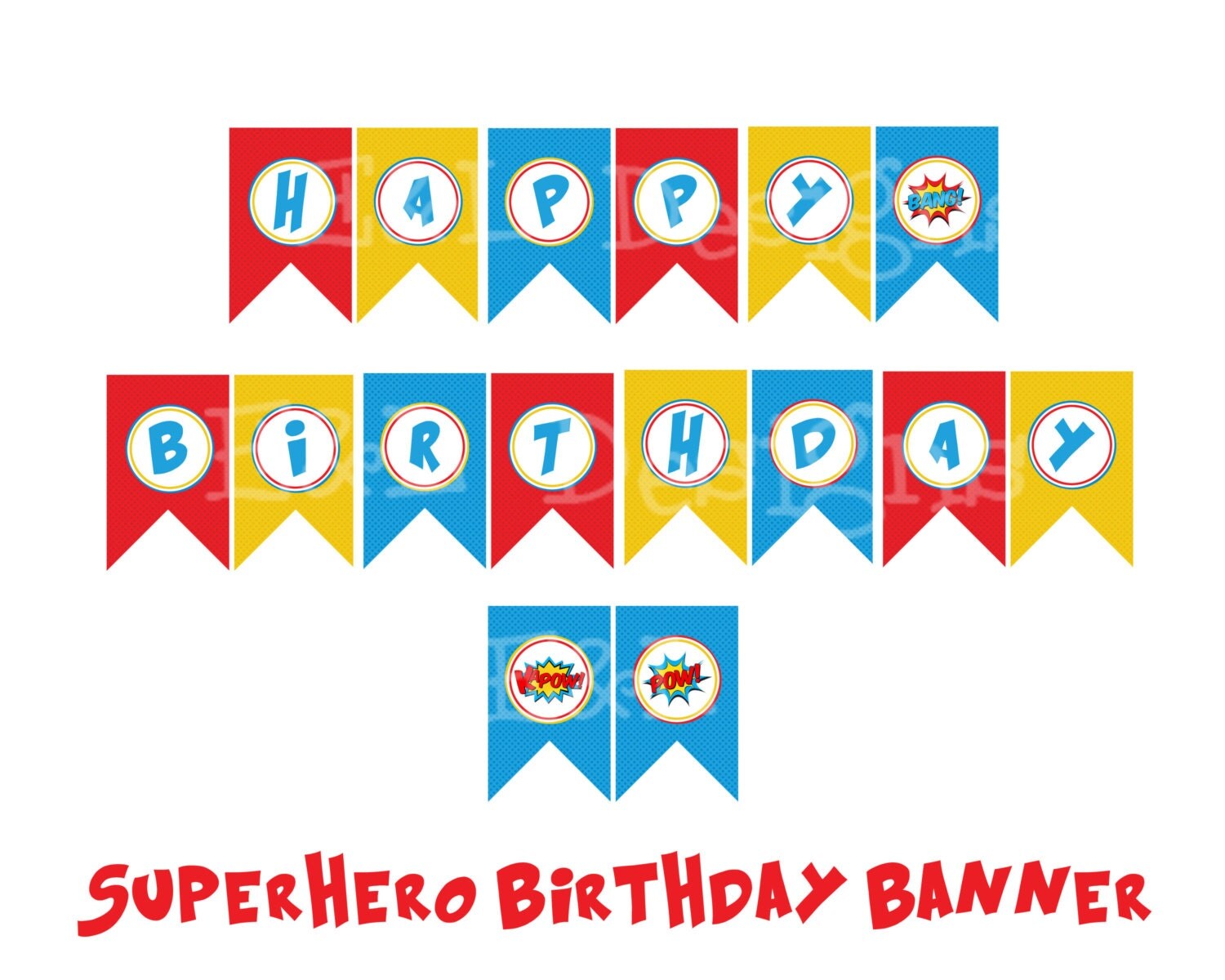 Superhero Birthday Banner Superhero Birthday Party instant