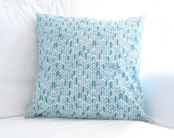 20in Teal Arrow Chevron, 20in Decorative Pillow, Arrow Pillow Cover ...