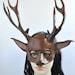 Leather Deer Mask Costume for Masquerade Halloween by HawkandDeer