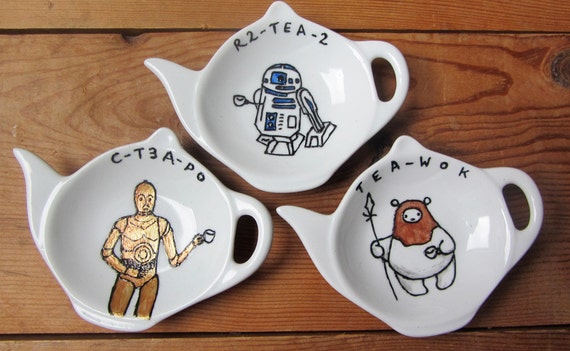 Set of 3 Star Wars tea bag tidy's Set includes C3P0